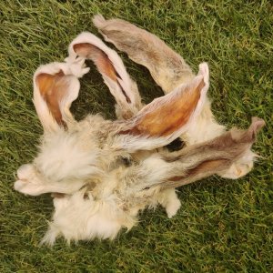 Natural Rabbit Ears with Hair Raw Natural Dog Treats